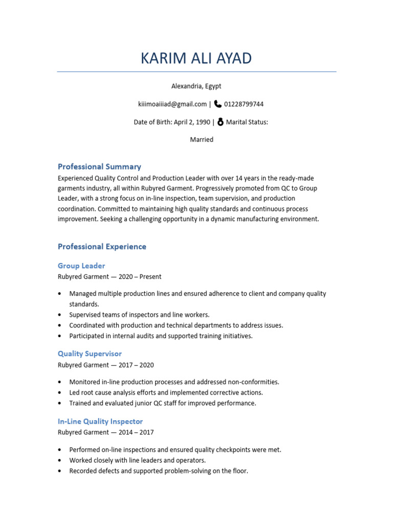 Karim Ali Ayad CV ATS (2025) | PDF