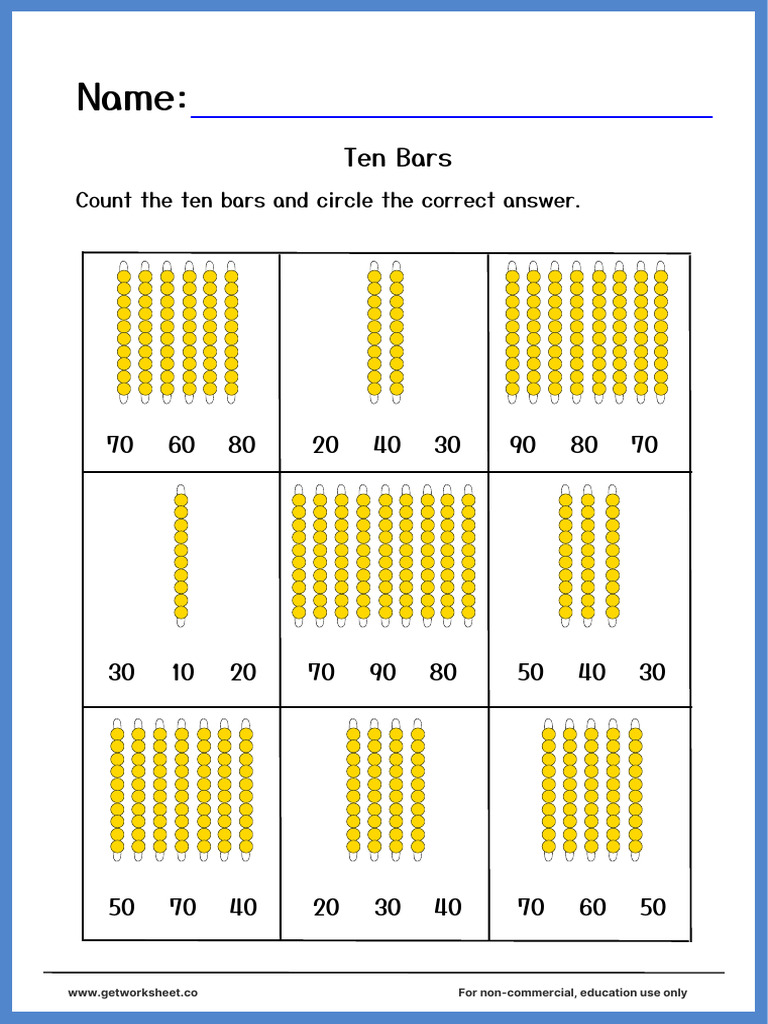 Montessori Beads Worksheet 1 | PDF