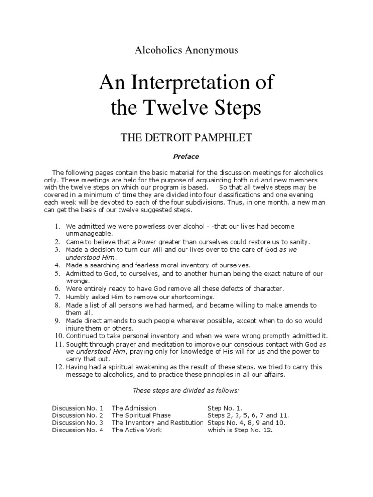 Understanding the Twelve Steps of AA | PDF | Alcoholics Anonymous ...