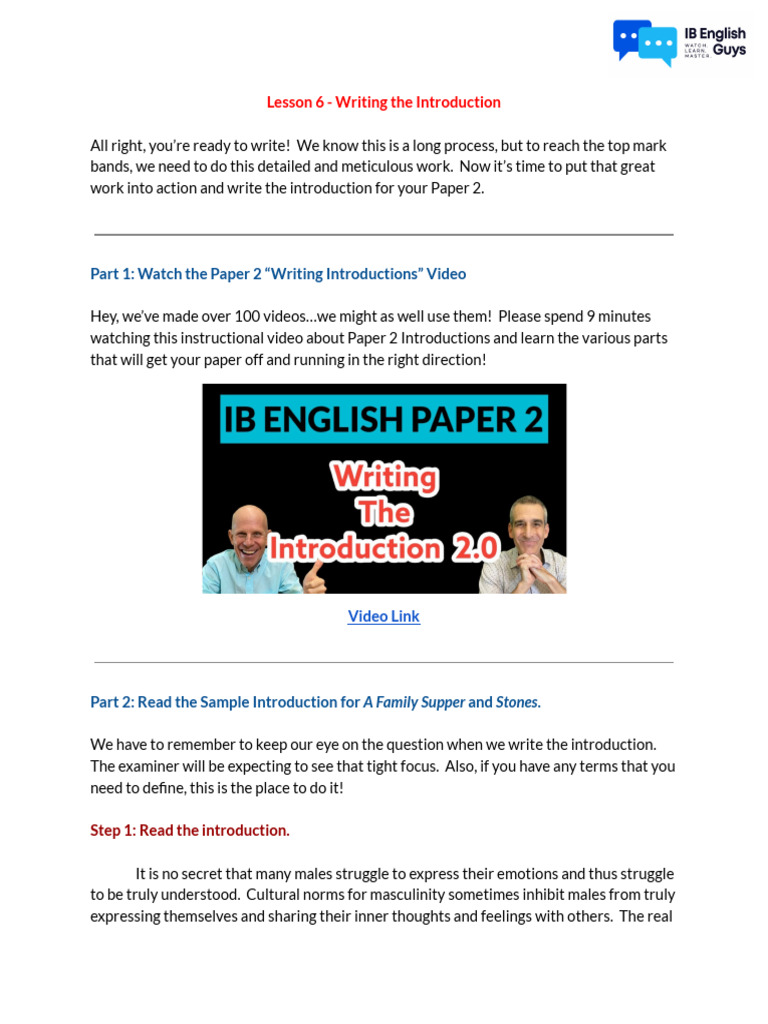 Lesson 6 - Writing The Introduction | PDF | Psychological Trauma | Social Psychology