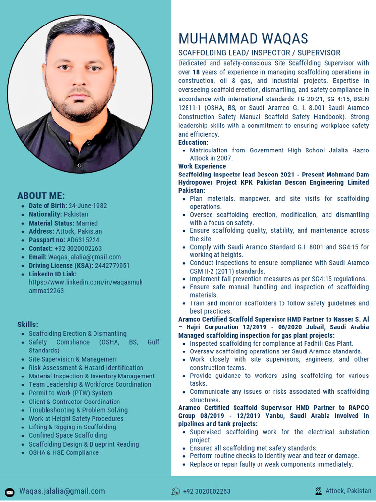 Aramco Certified Scaffolding Supervisor | PDF | Occupational Safety And ...
