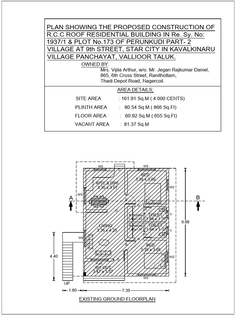 Proposed RCC Residential Building Plan | PDF