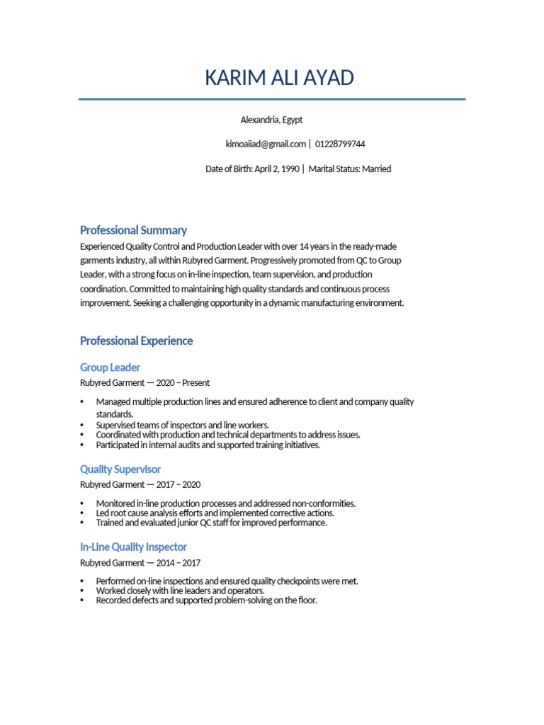 Karim Ali Ayad CV ATS | PDF