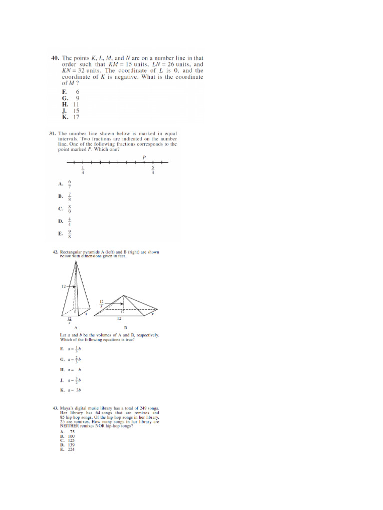 29 ACT Questions | PDF