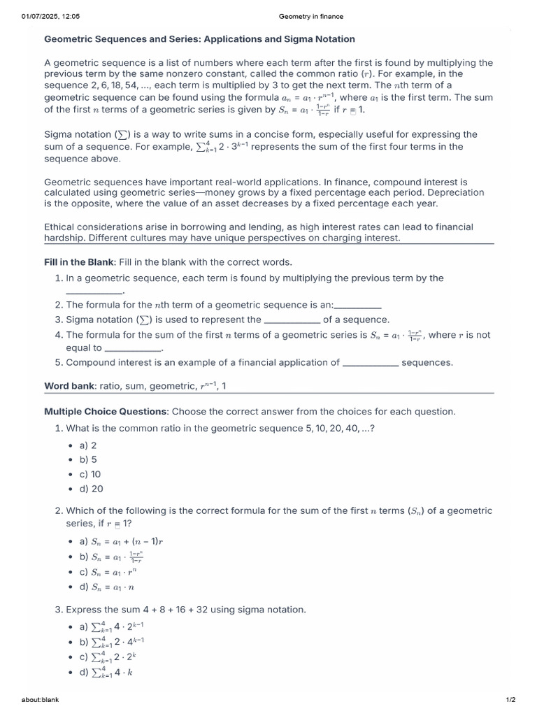 Unit 1 SL 1.3 and 1.4 | PDF