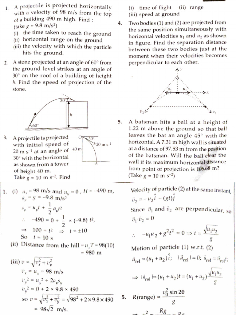 Projectile Motion - Rnkp - Dpp - 2 | PDF | Projectiles | Classical Mechanics