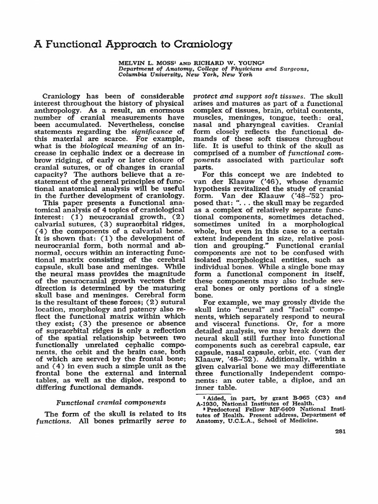 Functional Analysis of Craniology | PDF | Skull | Bone