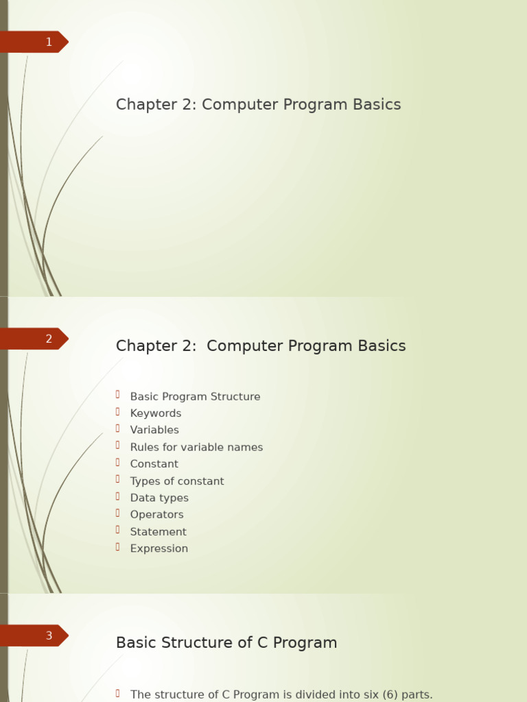 C Program Basics: Structure & Elements | PDF | Data Type | Integer ...