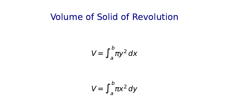 Solid of Revolution Integration Formulas | PDF | Calculus ...
