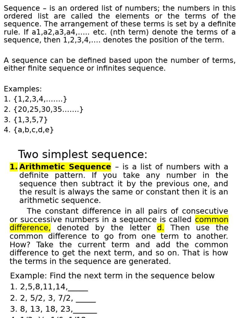 Sequence | PDF