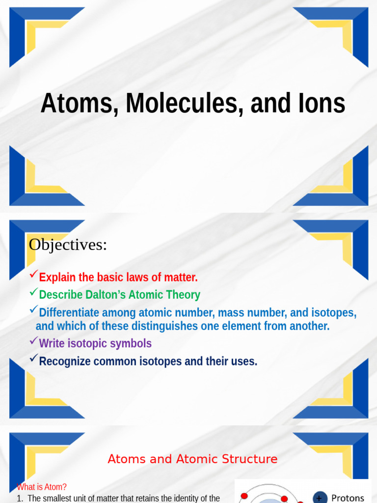 Atoms, Molecules, and Ions | PDF | Atoms | Isotope