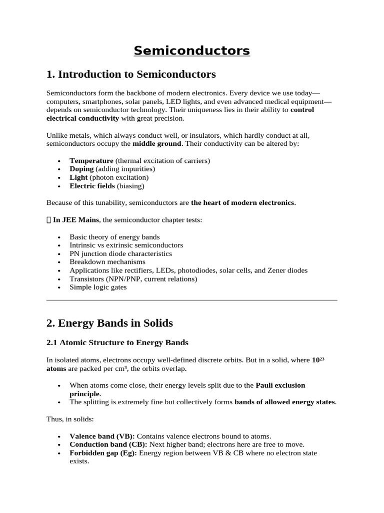 Semiconductor Conductivity Explained | PDF | Semiconductors | P–N Junction