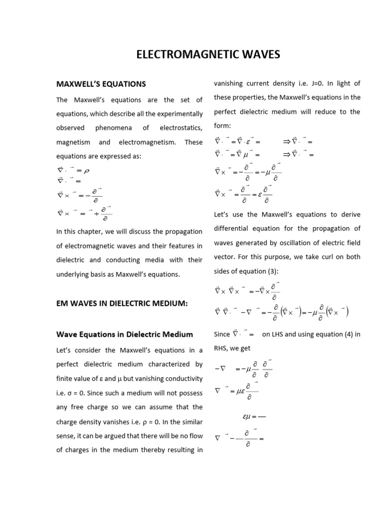 Em Waves Propagation | PDF | Waves | Electromagnetic Radiation