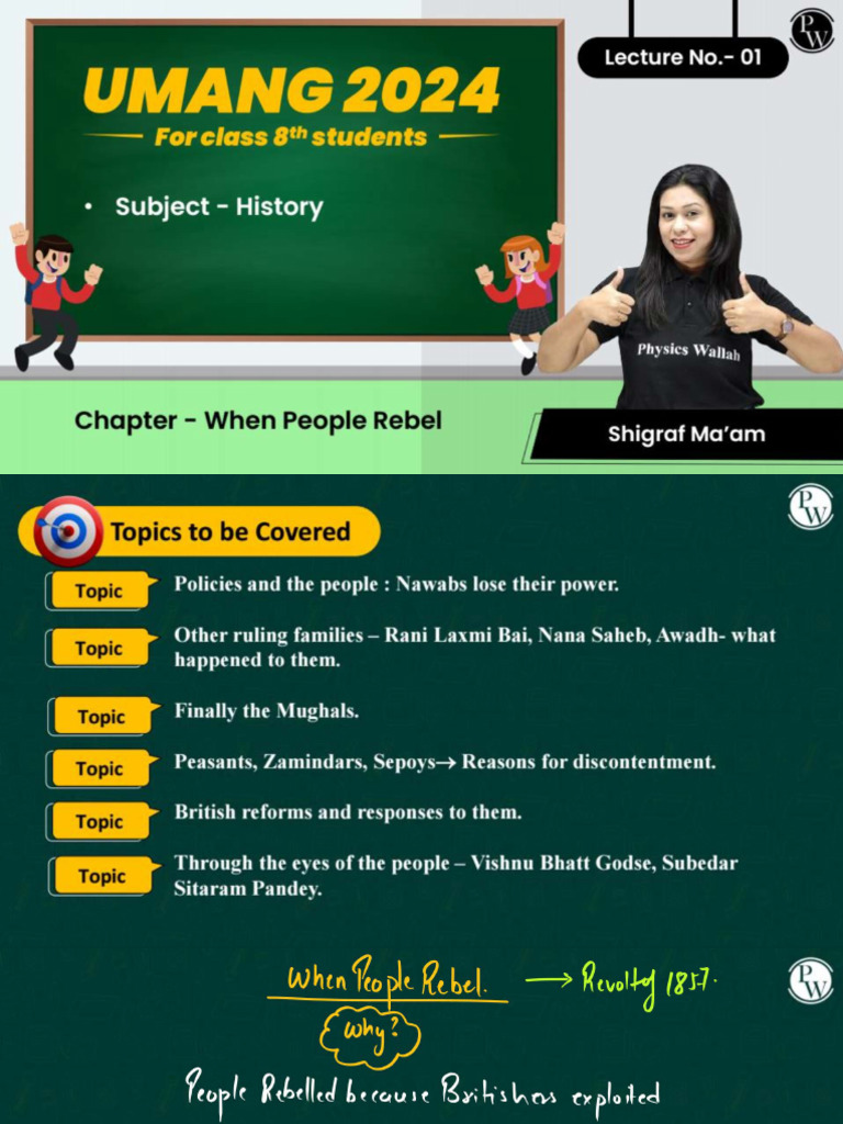 History - When People Rebel 01 - Class Notes - Umang 2024 | PDF
