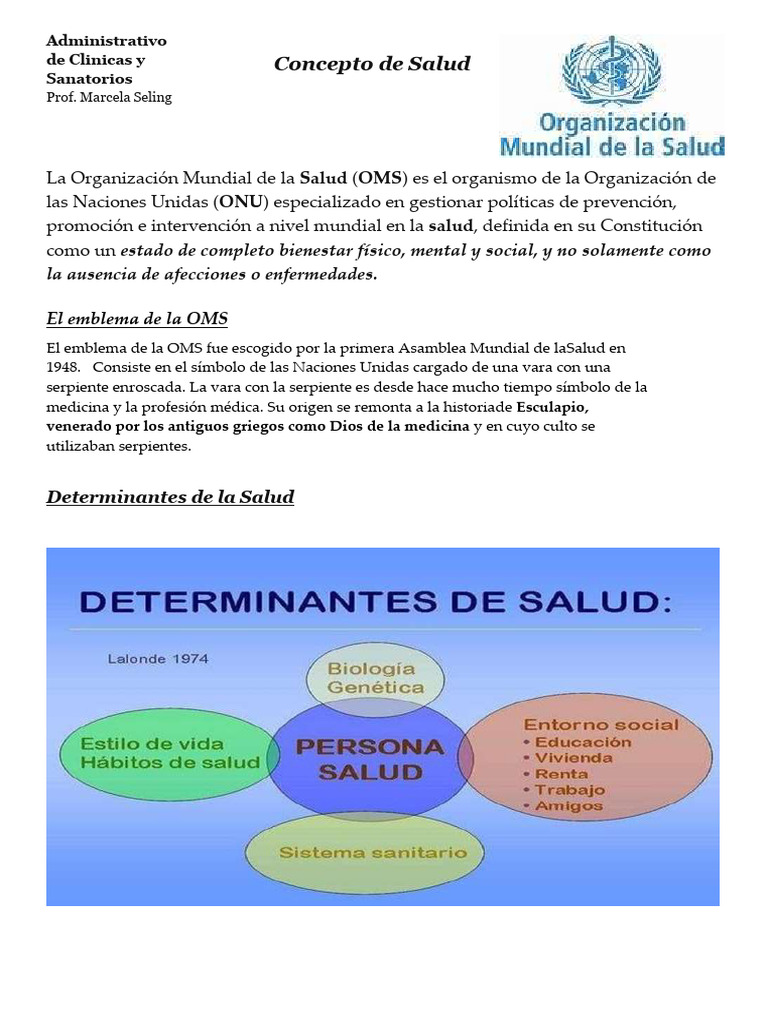 Definición de Salud según la OMS | PDF