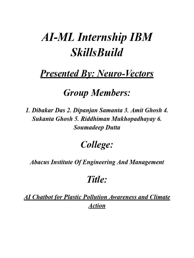 AI-ML Internship IBM SkillsBuild-1 | PDF | Plastic | Non Governmental ...