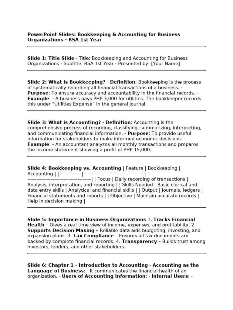Bookkeeping & Accounting Basics for BSA | PDF | Debits And Credits ...