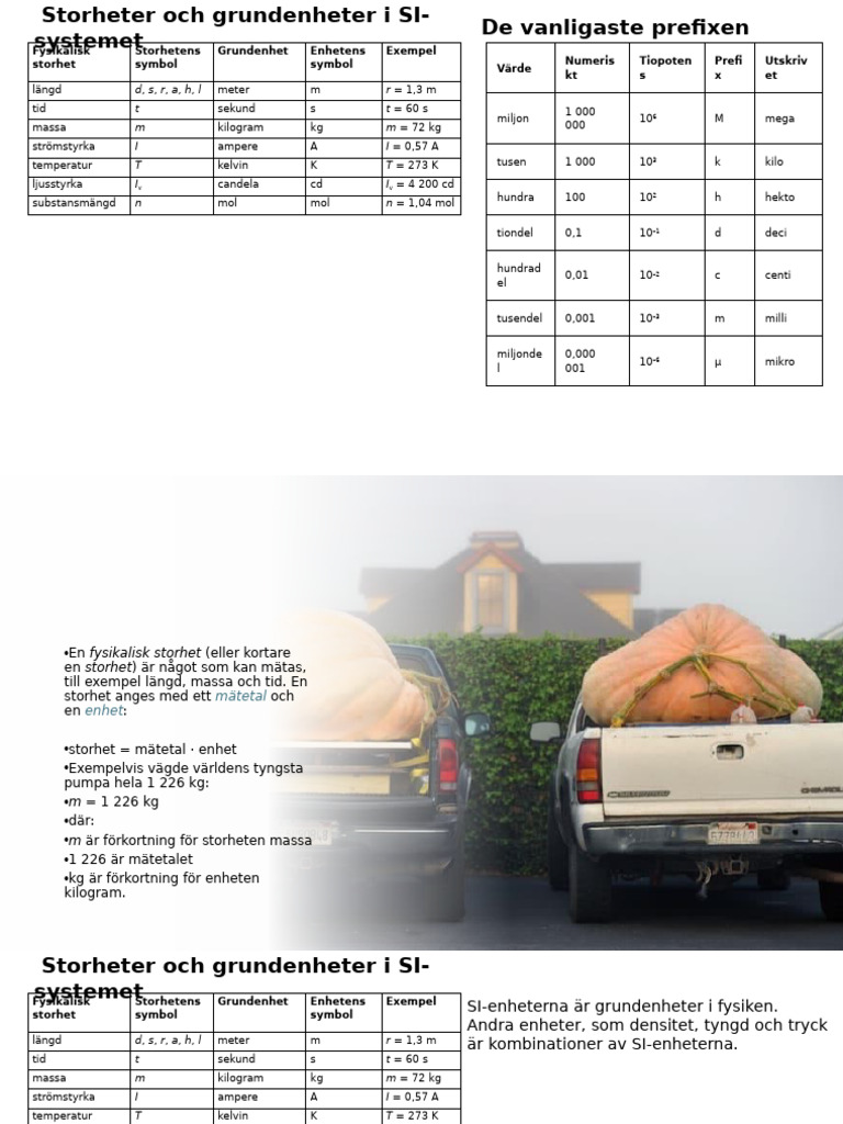 Fysik 7E Densitet Tryck | PDF