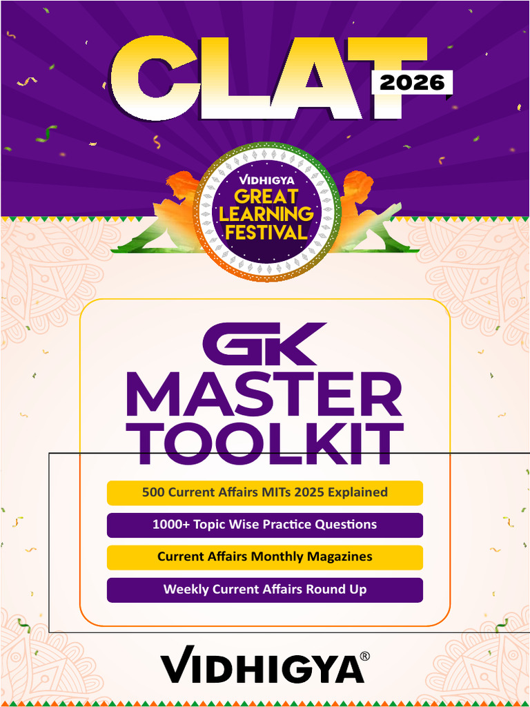 GK Master ToolKit CLAT 2026 Vidhigya | PDF | Cost Of Living | Docking And Berthing Of Spacecraft