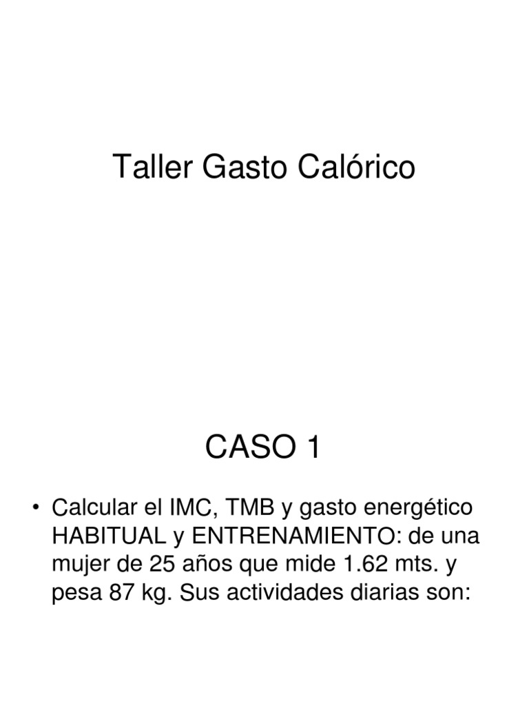 Taller Gasto Calorico | PDF | Salud y bienestar
