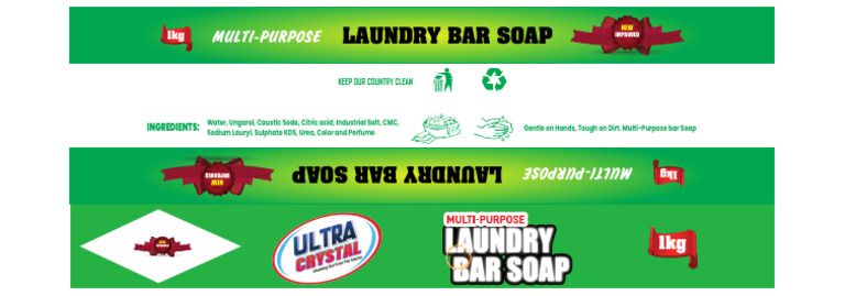 Multi-Purpose Bar Soap Label Design Green | PDF