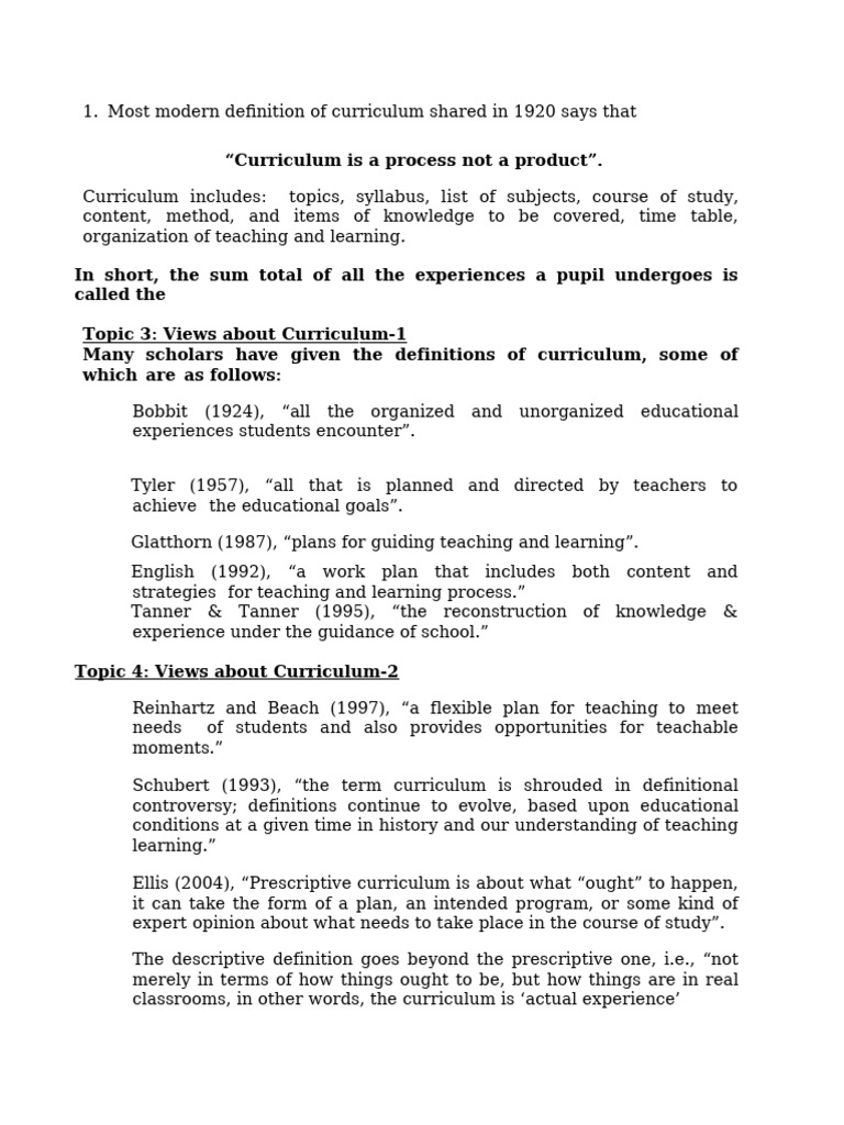 Understanding Curriculum Definitions and Theories | PDF | Curriculum ...