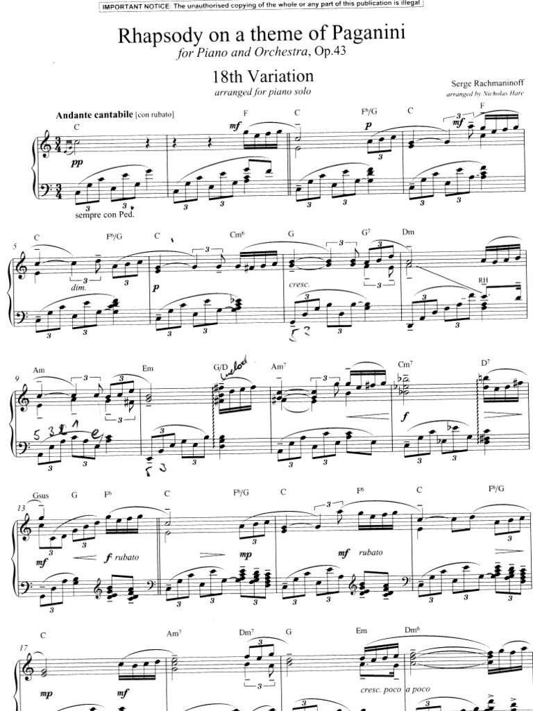 Rhapsody on Theme of Paganini | Compositions For Orchestra ...