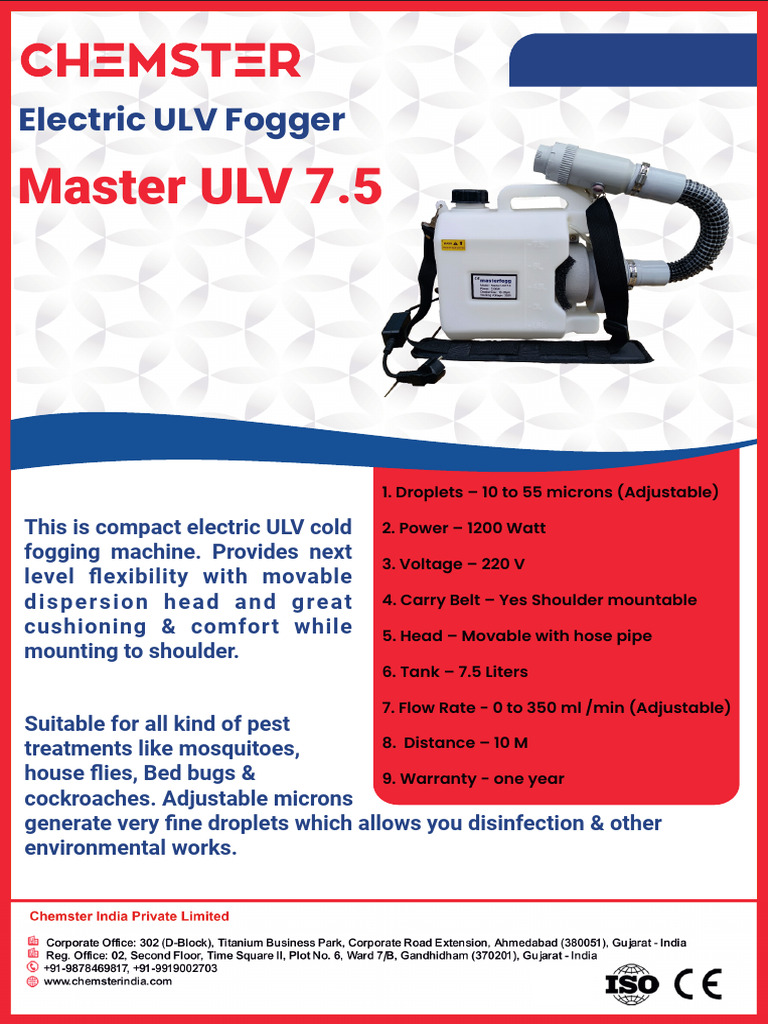 Master ULV 7.5 Cold Fogger | PDF