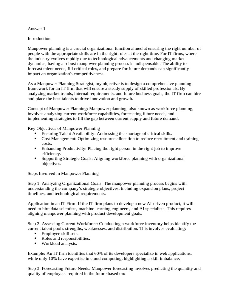 Manpower Planning, Recruitment and Selection | PDF | Autoregressive ...
