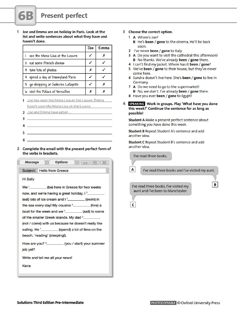 6B Present Perfect-X | PDF