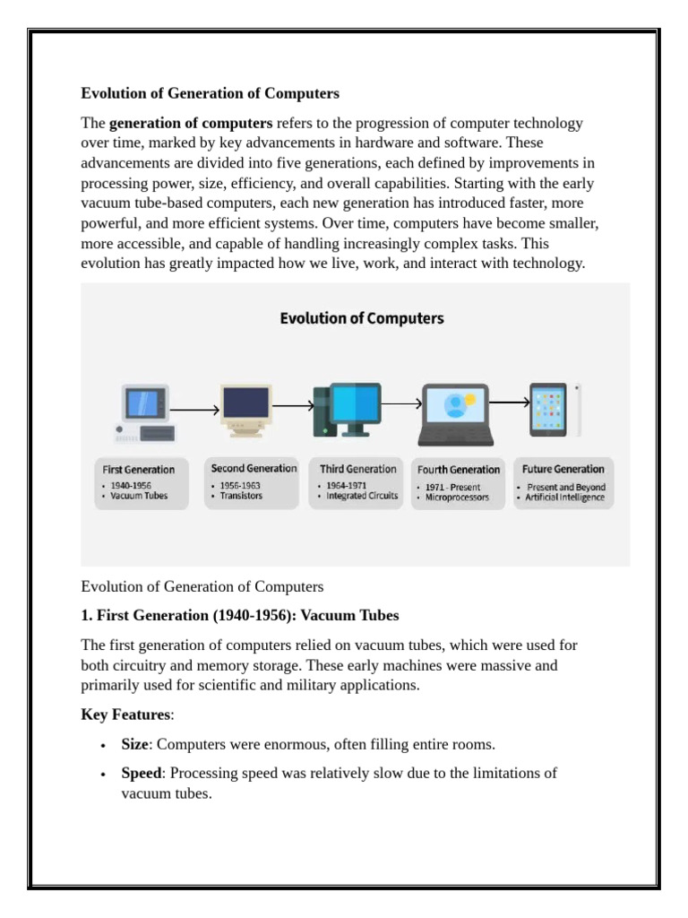 Evolution of Computer Generations | PDF | Integrated Circuit | Computing