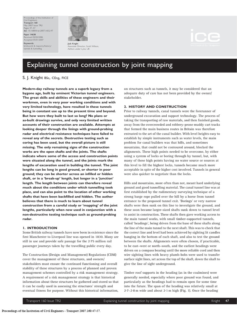 Tunnel Construction Insights Through Mapping | PDF | Tunnel | Canal