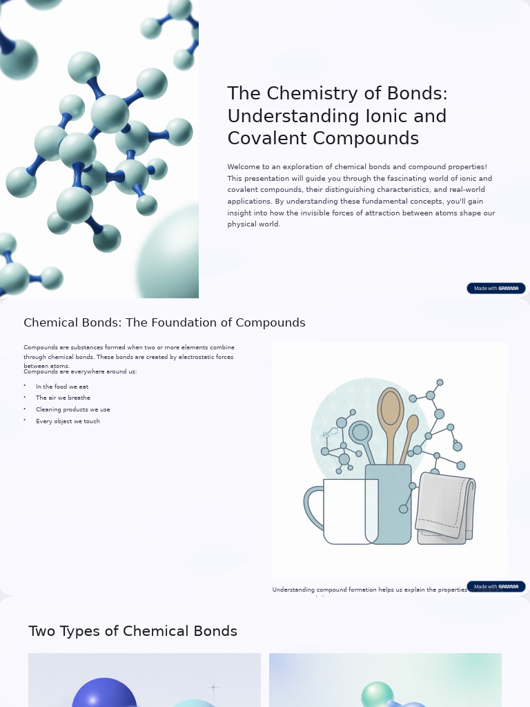 The Chemistry of Bonds Understanding Ionic and Covalent Compounds | PDF ...
