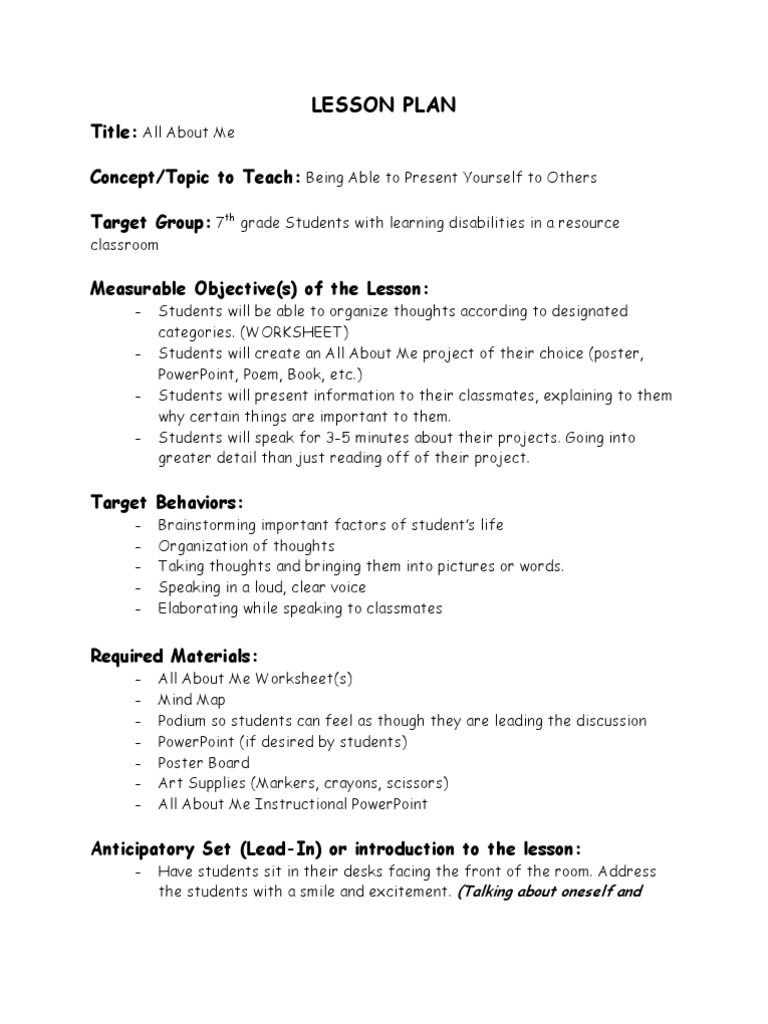 Self Determination Lesson | Lesson Plan | Psychology & Cognitive Science