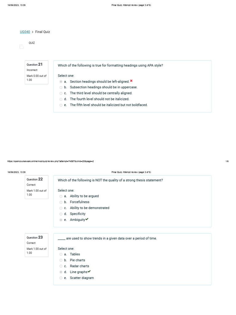 Final Quiz Review: APA Formatting Tips | PDF | Essays | Paragraph