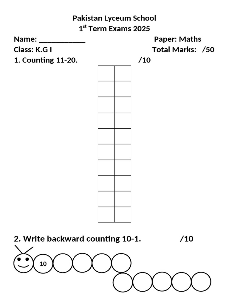 First Term Papers K.G I | PDF