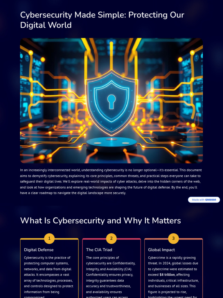 Cybersecurity Made Simple Protecting Our Digital World | PDF | Security | Computer Security