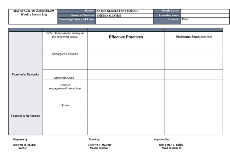 Exemplar Reflection | PDF