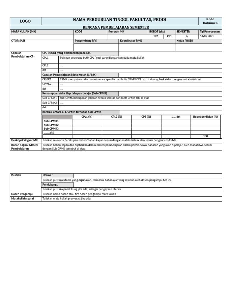 Template RPS 2025 | PDF