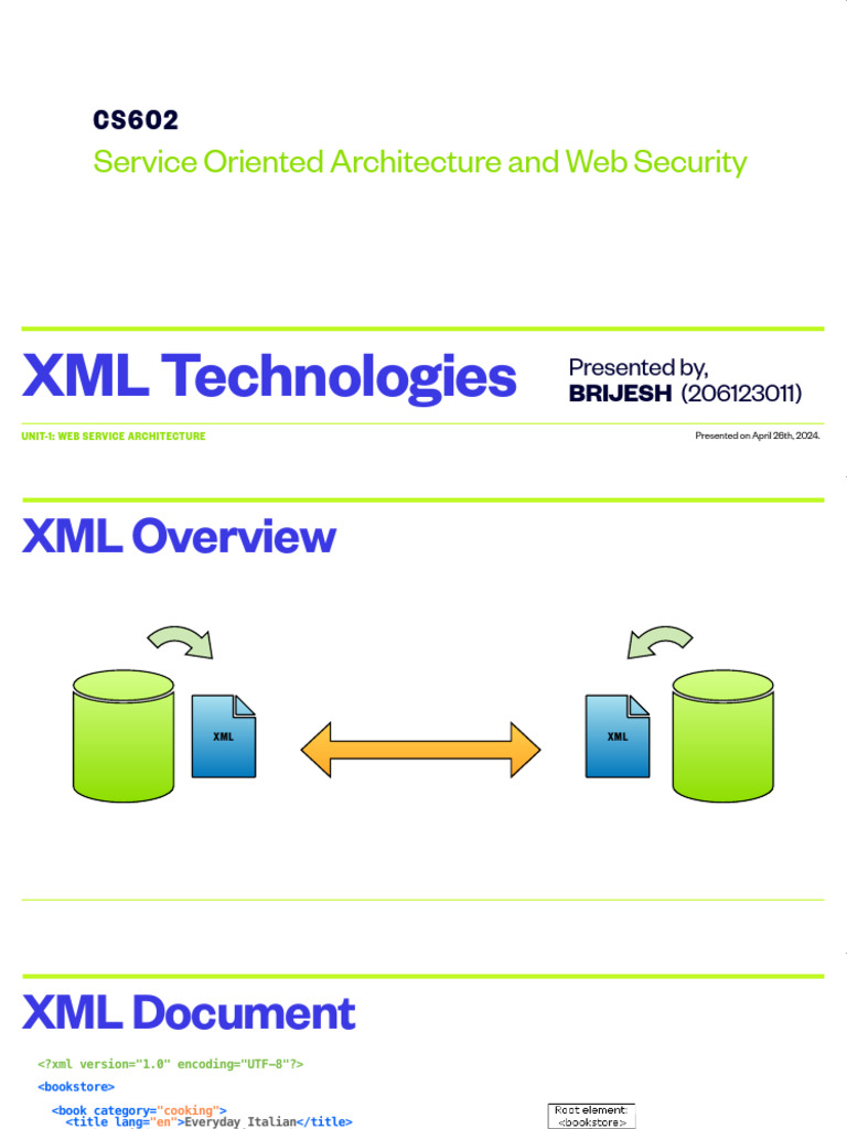 SOA-ppt Xml-Technologies | PDF | Xml Schema | Xml