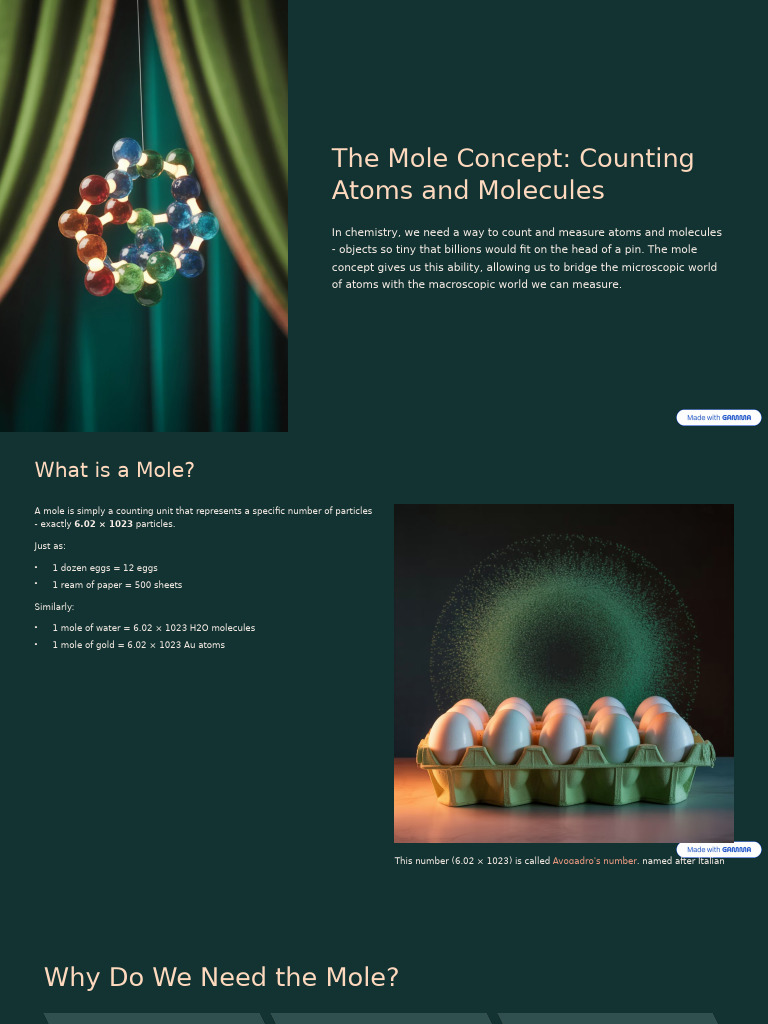 The Mole Concept Counting Atoms and Molecules | PDF | Mole (Unit ...