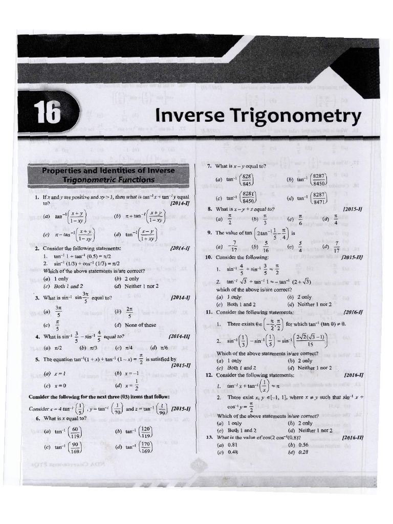 NDA Maths PYQ Chapter-Wise PDF With Solutions | PDF