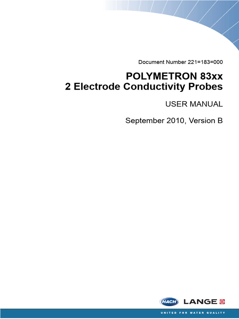 Hach Sensor 83XX | PDF | Electrical Resistivity And Conductivity ...