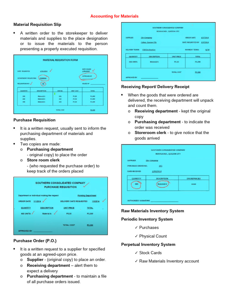 Accounting For Materials | PDF | Cargo | Inventory