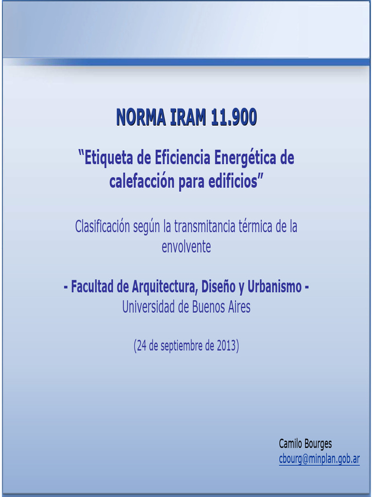 17 - Norma IRAM 11900 Etiqueta Energetica | PDF | Uso eficiente de ...