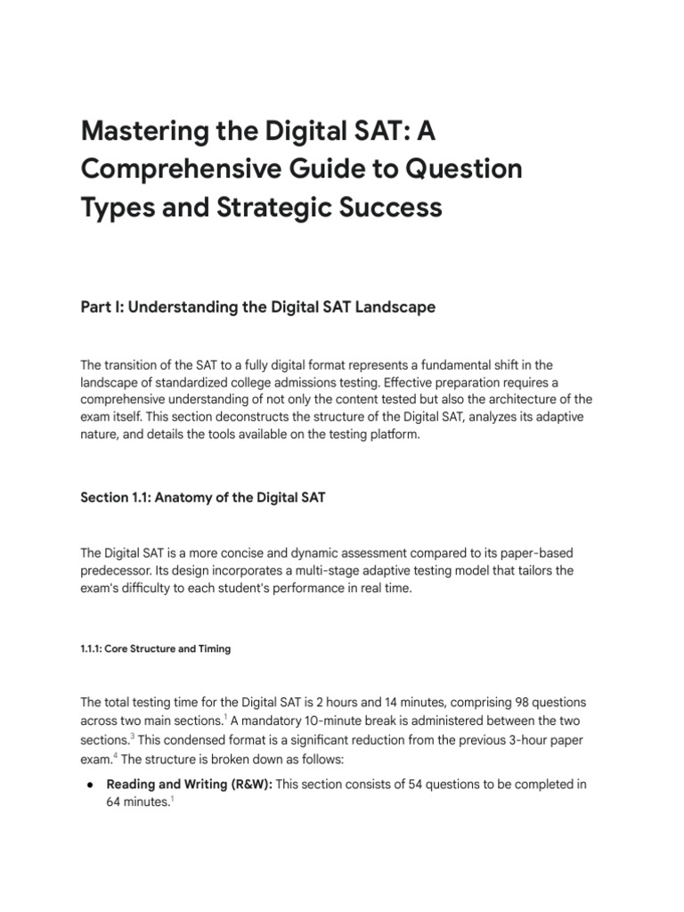 Digital SAT Question Types and Tips | PDF | Equations | Algebra