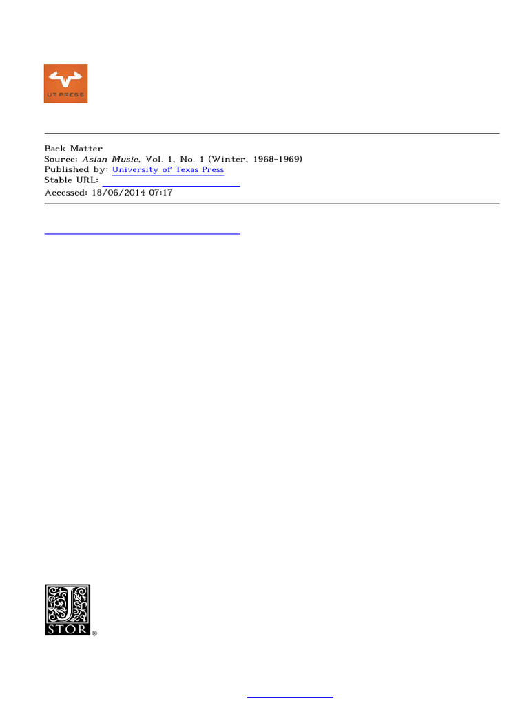 Asian Music Publication Series Overview | PDF
