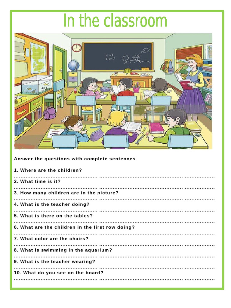 Classroom Picture Description Guide | PDF