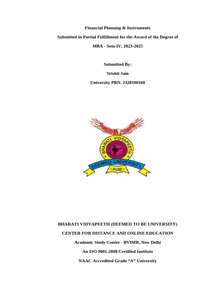 Financial Planning & Instruments - Sem4-1 | PDF | Quantitative Research | Investing