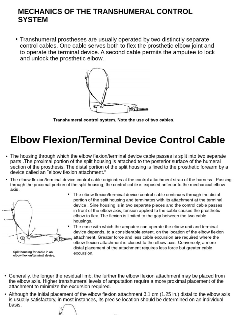 Transhumeral Prosthesis Control Mechanics | PDF | Prosthesis | Elbow